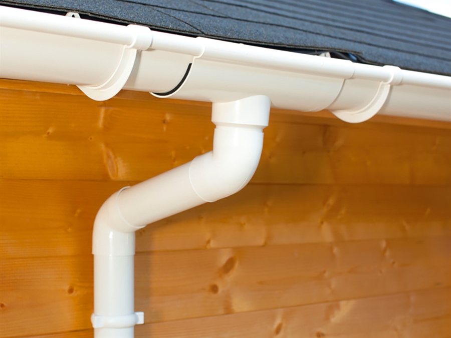 Hvide plasttagrende - RODENA str. 100 - 2m